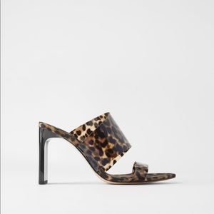 Zara | Shoes | Zara Animal Print Vinyl High Heeled Mules | Poshmark
